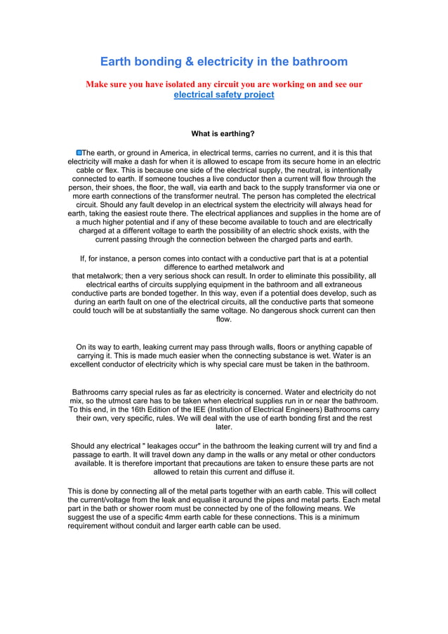 Earth bonding | PDF