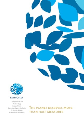 EarthCheck Program Overview | PDF | Environmental Services Industry ...