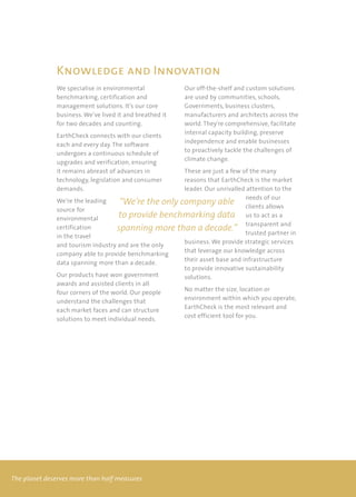 EarthCheck Program Overview | PDF | Environmental Services Industry ...