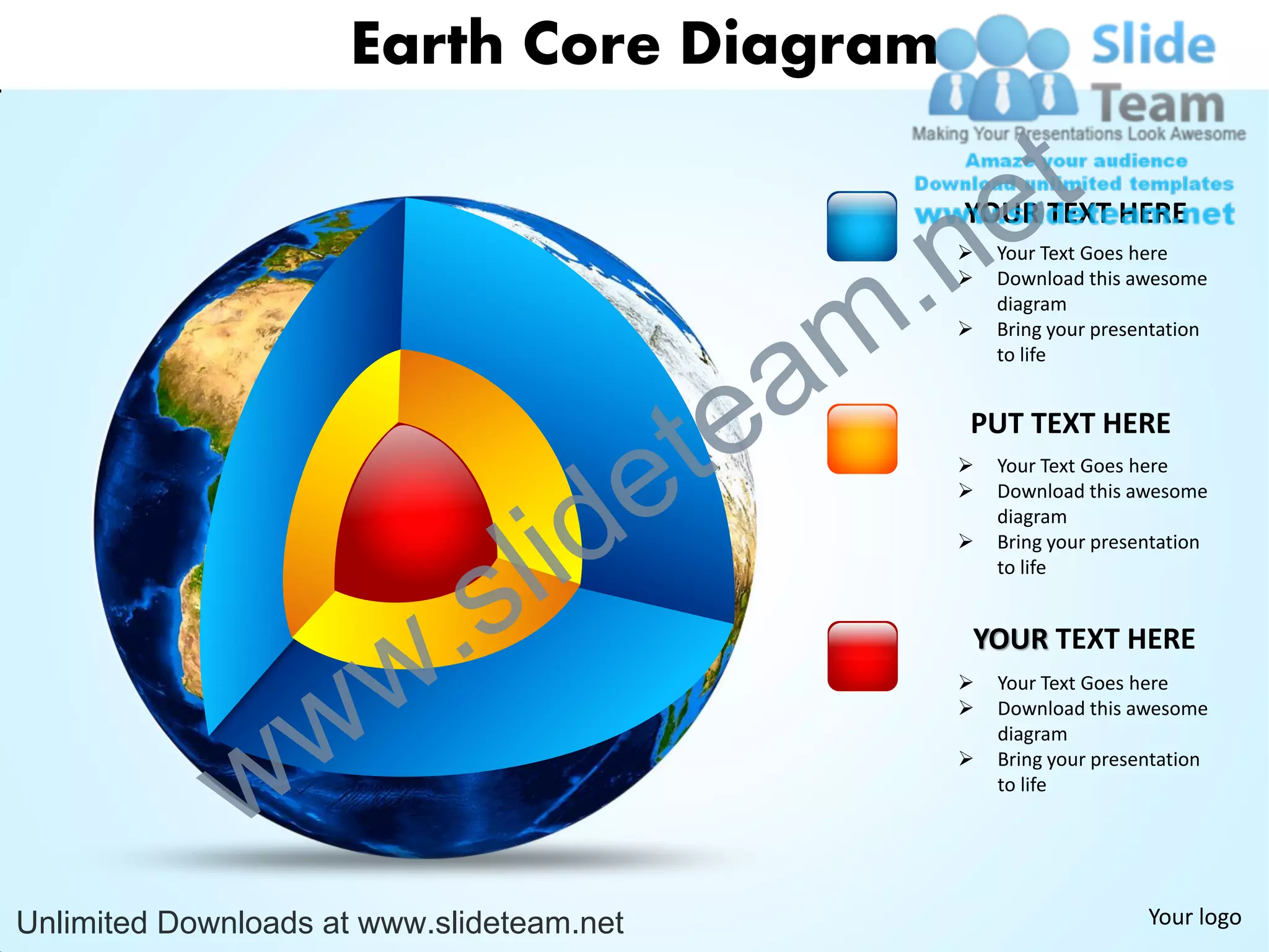 Earth core diagram powerpoint slides diagrams templates | PDF