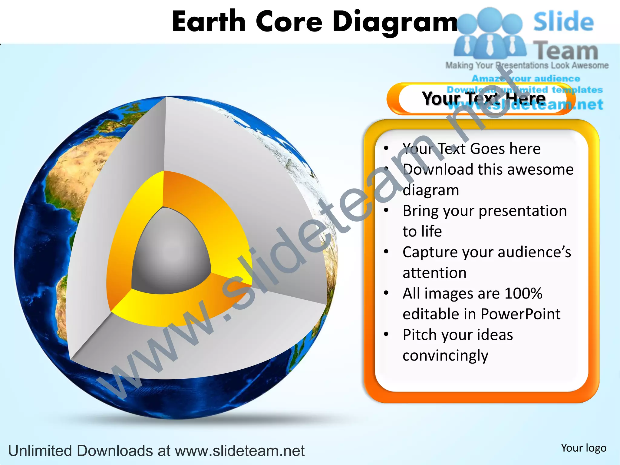 Earth core diagram powerpoint slides diagrams templates | PDF