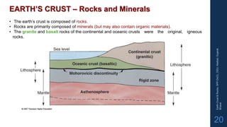 EARTH CRUST AND ROCKS.pptx | Geology | Science