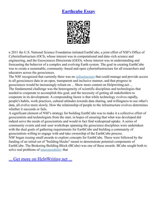 Earthcube Essay | PDF