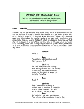 Earth day skit | PDF