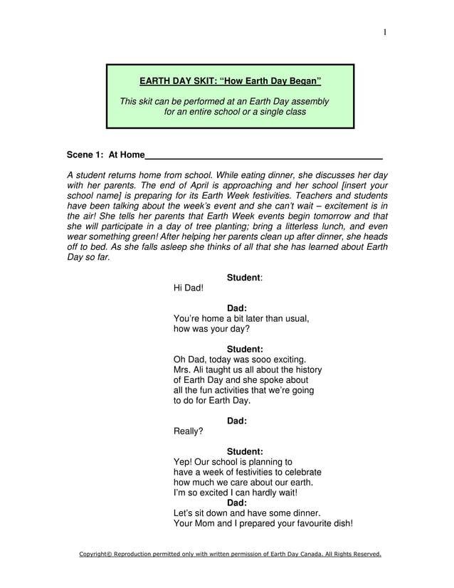 Earth day skit | PDF