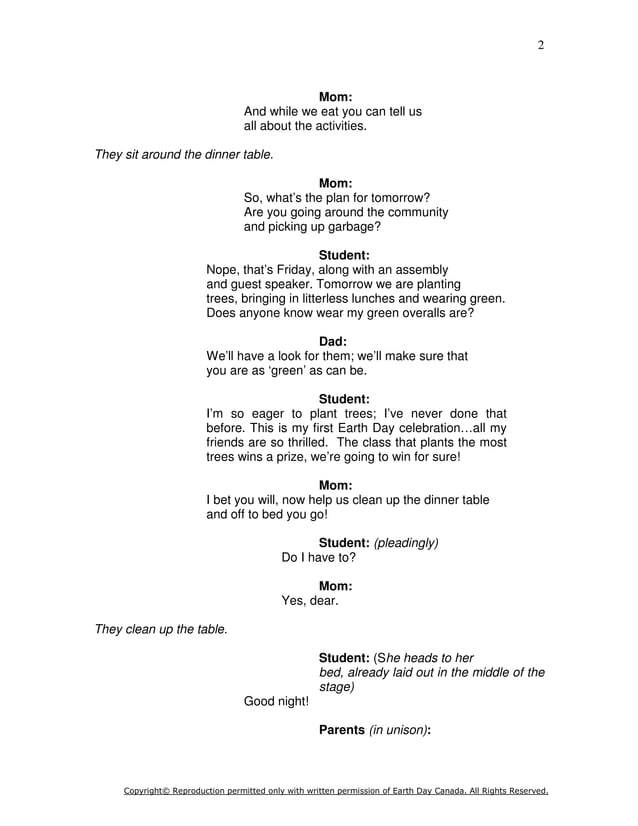 Earth day skit | PDF