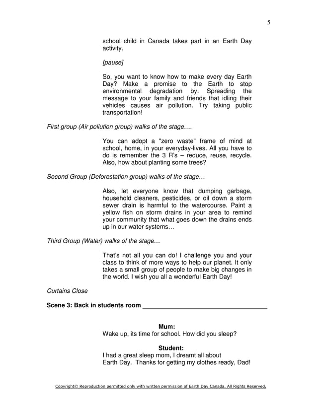 Earth day skit | PDF