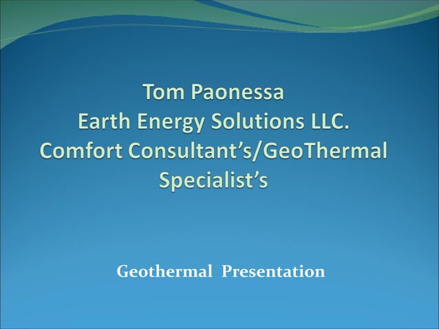 Geothermal Basics Presentation | PPT