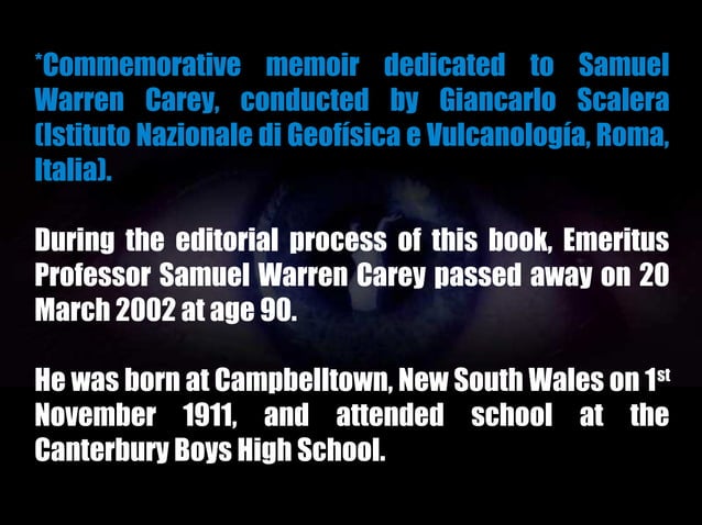 EARTH EXPANSION TECTONICS (PART 2) - SAMUEL WARREN CAREY | PPS