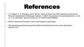 Earth Faults and Reverse Power in Transmission Lines | PPTX