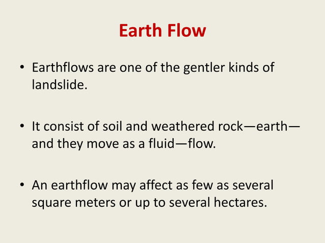 Earth flow | PPTX | Geology | Science