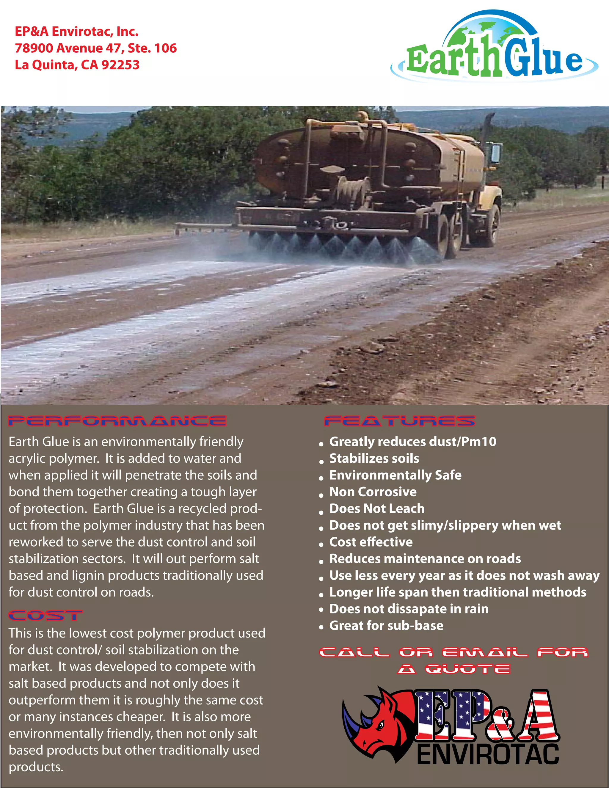 Earth Glue - Haul Road Dust Control Agent & Soil Stabilizer | PDF
