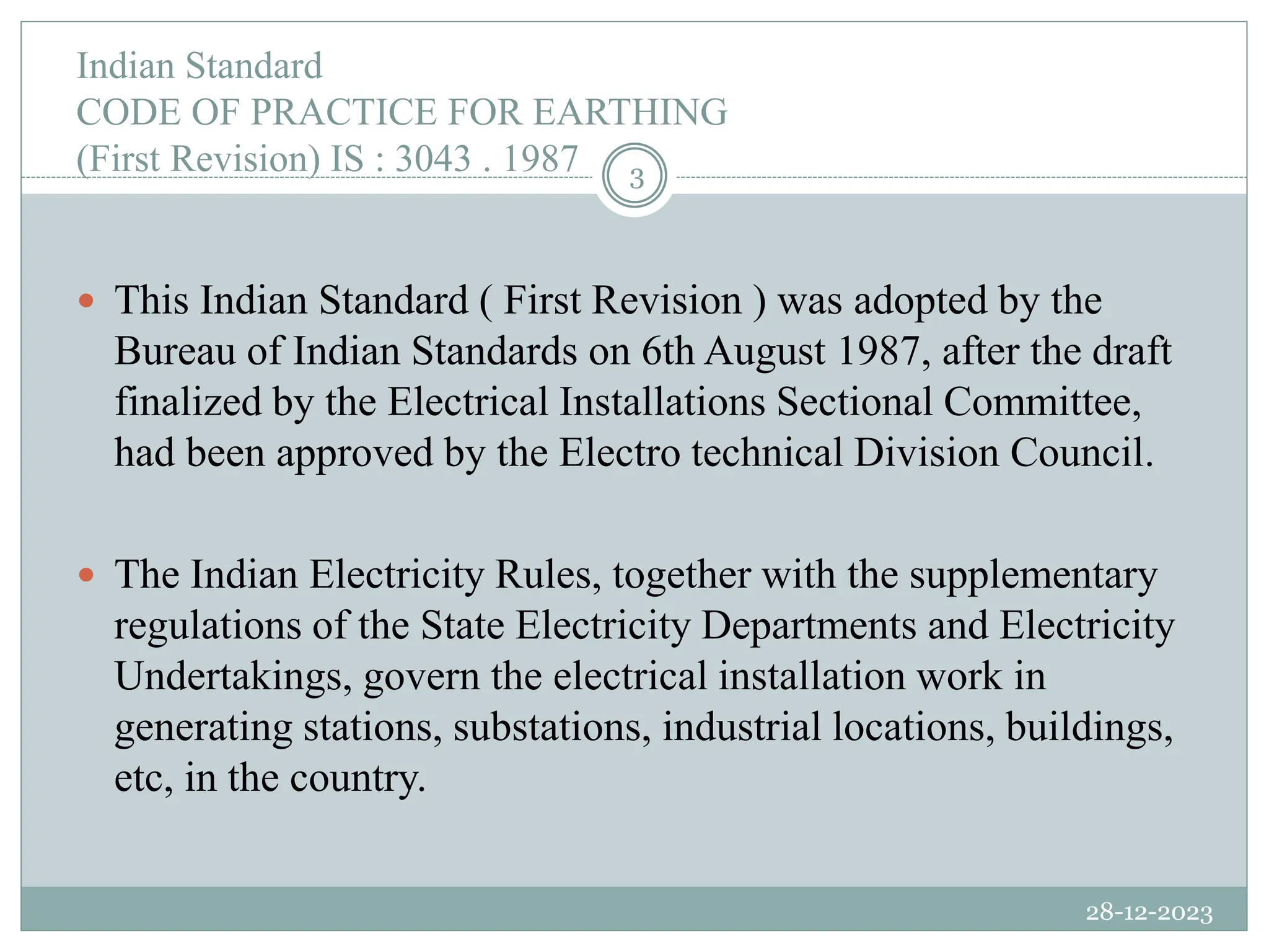 earthing -earthing req. relevent codes (1).ppt