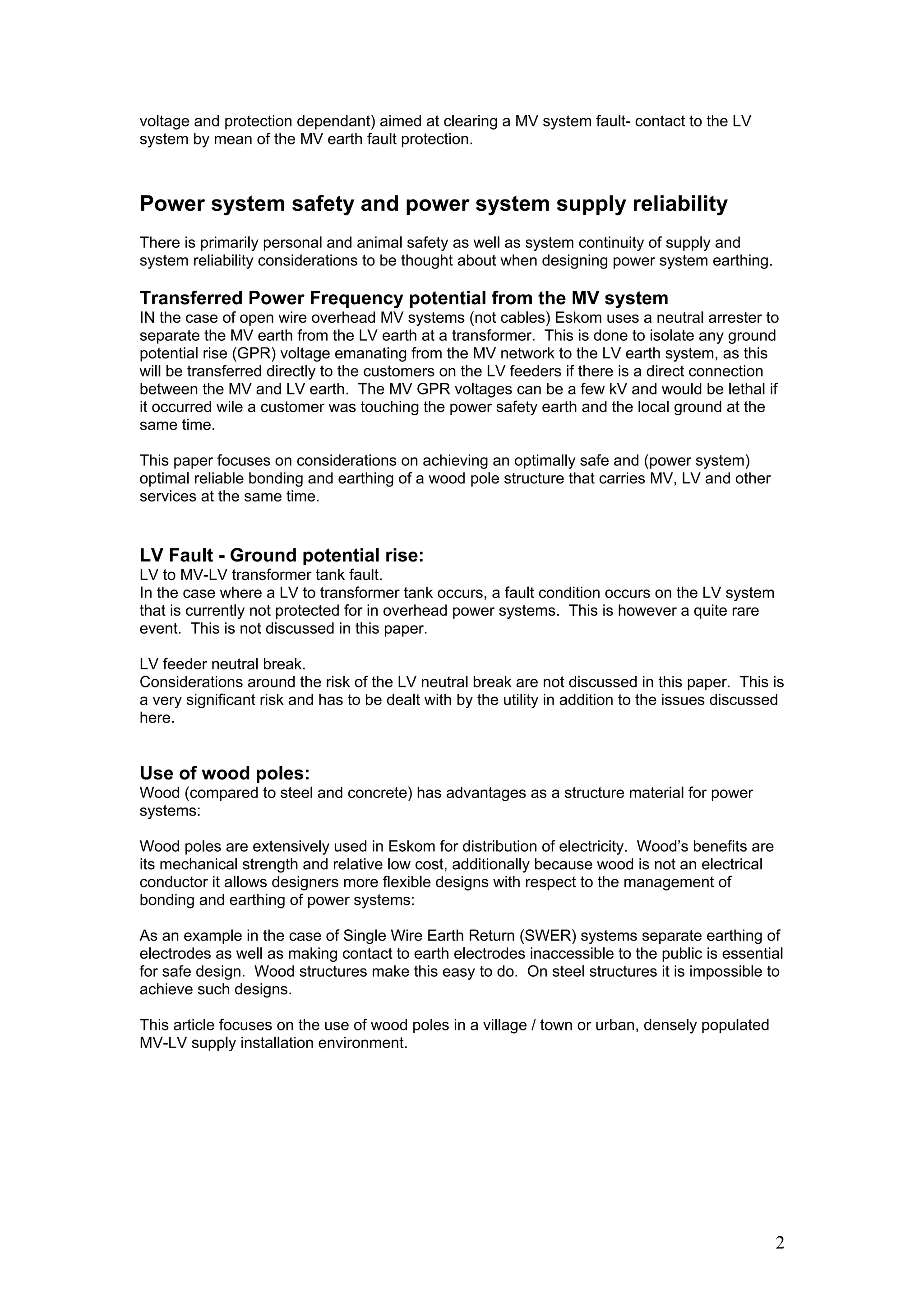 Earthing of mv and lv distribution lines | PDF
