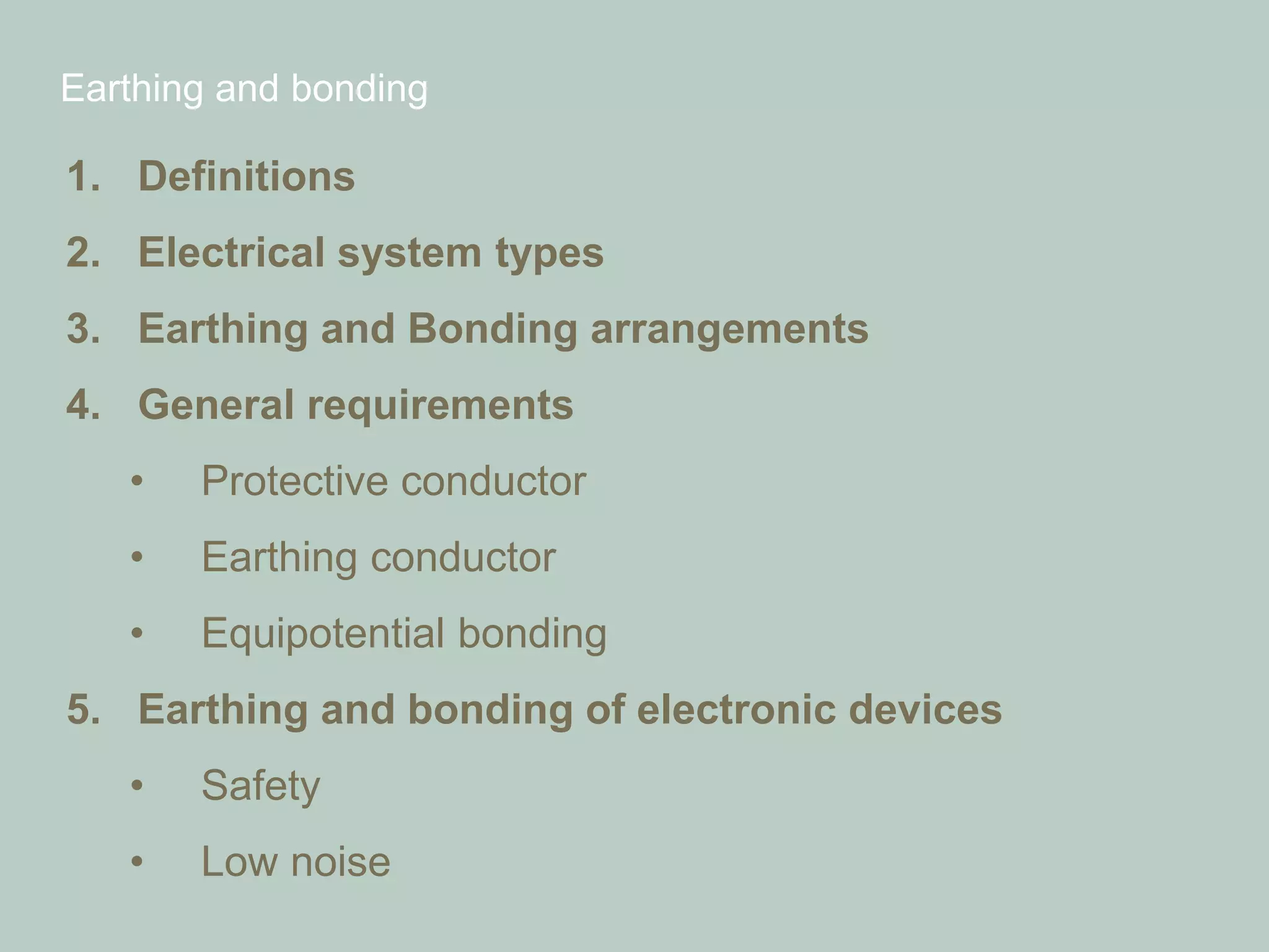 Earthing and bonding - Power cables | PDF