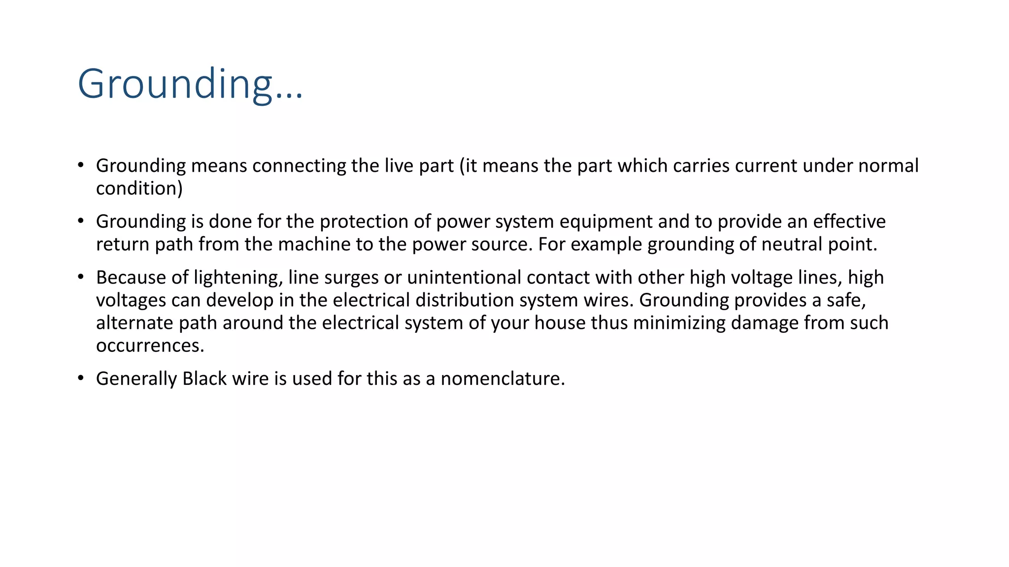 Earthing & grounding difference | PPTX