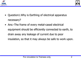 Earthing system Of telecom equipment Chapter 1 | PPT