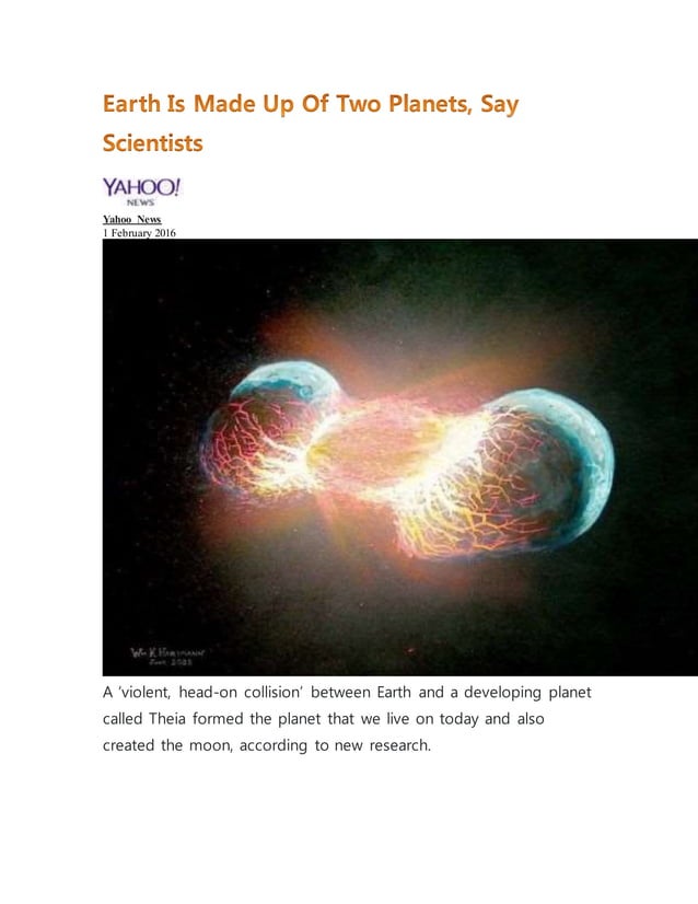 Earth is made up of two planets | DOCX