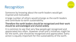 Earth leaders for ecosystem resilience and sustainable development | PPTX