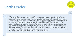 Earth leaders for ecosystem resilience and sustainable development | PPTX