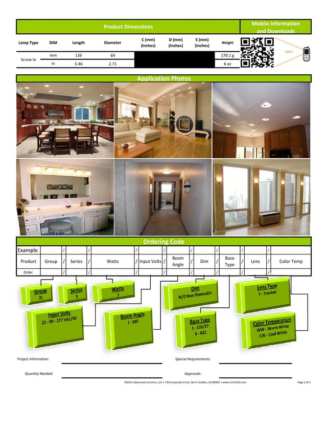 EarthLED ZetaLux Lamp | PDF