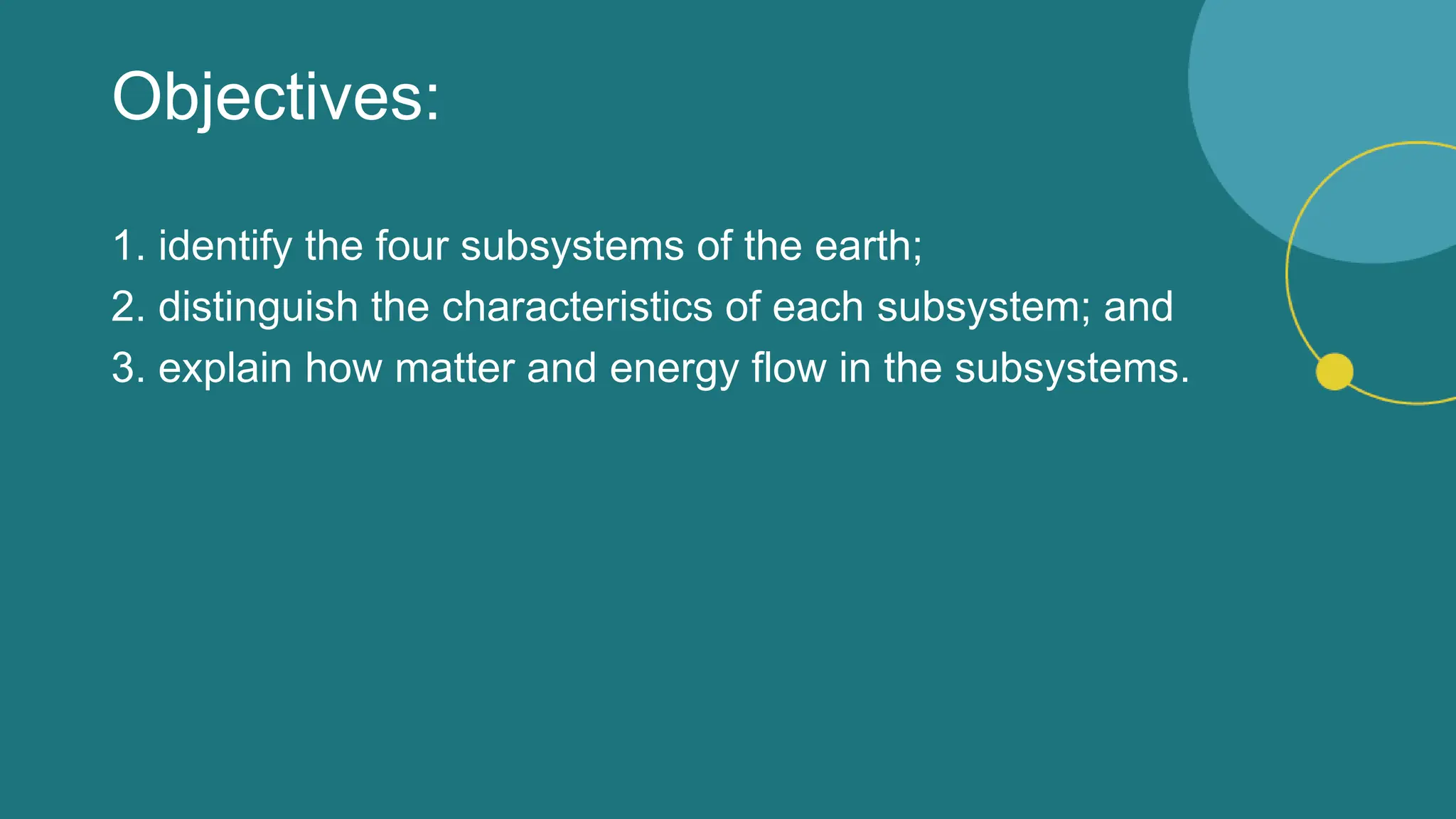 The Earth’s Four Subsystems: atmosphere, geosphere, hydrosphere, and biosphere. | PPTX