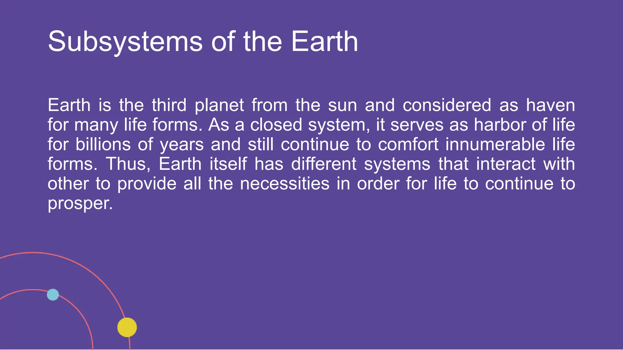 The Earth’s Four Subsystems: atmosphere, geosphere, hydrosphere, and biosphere. | PPTX