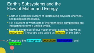 The Earth’s Four Subsystems: atmosphere, geosphere, hydrosphere, and ...
