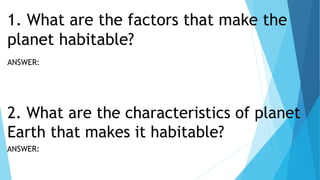 EARTH & LIFE MODULE1.docx.pptx | Geography | Science