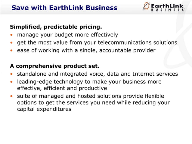 Earth Link Business Slide Show. | PPT