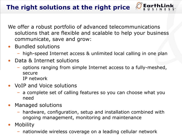 Earth Link Business Slide Show. | PPT