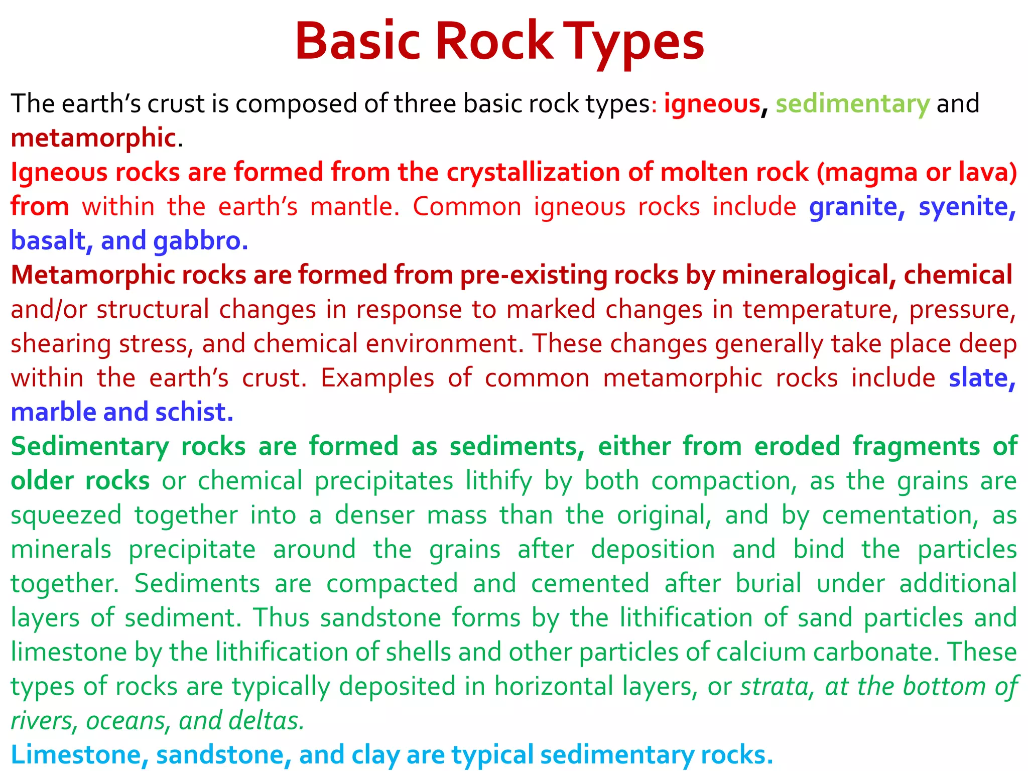 Earth materials, internel structure of the earth, composition of the ...