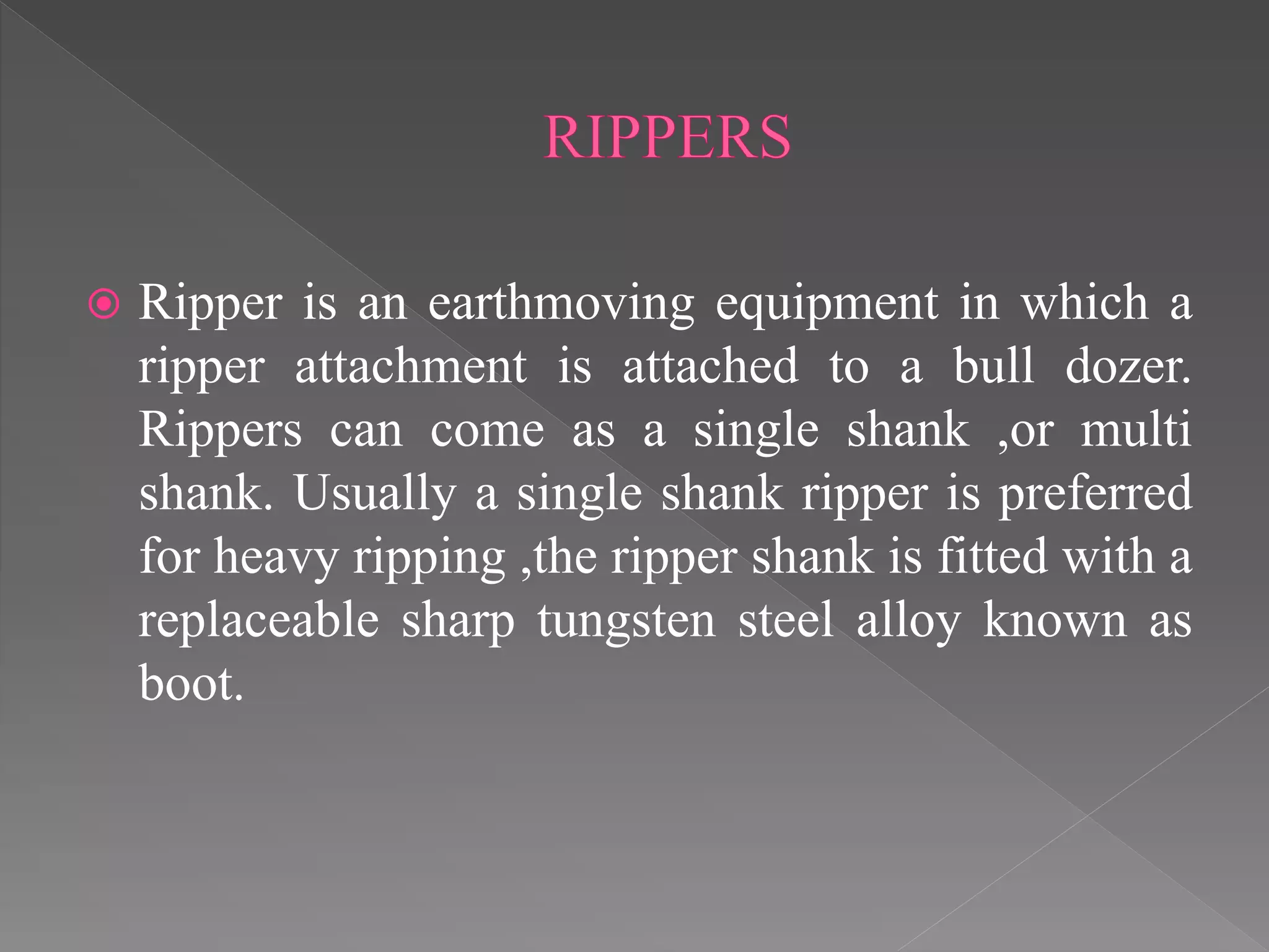 Earthmoving equipments | PPTX