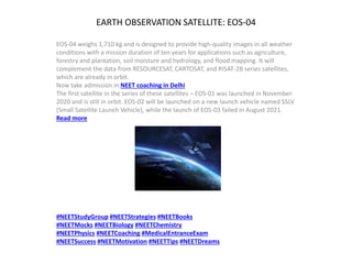 EARTH OBSERVATION SATELLITE.pptx | Space and Astronomy | Science