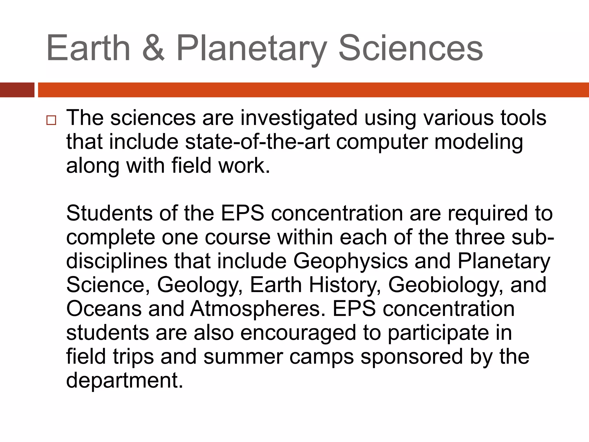 Earth & Planetary Sciences Department | PPT