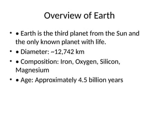"Exploring Earth: Facts, Features, and Wonders" | PPT | Free Download