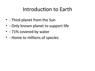 "**Earth: Our Home Planet – An Overview of Its Environment, Ecosystem ...