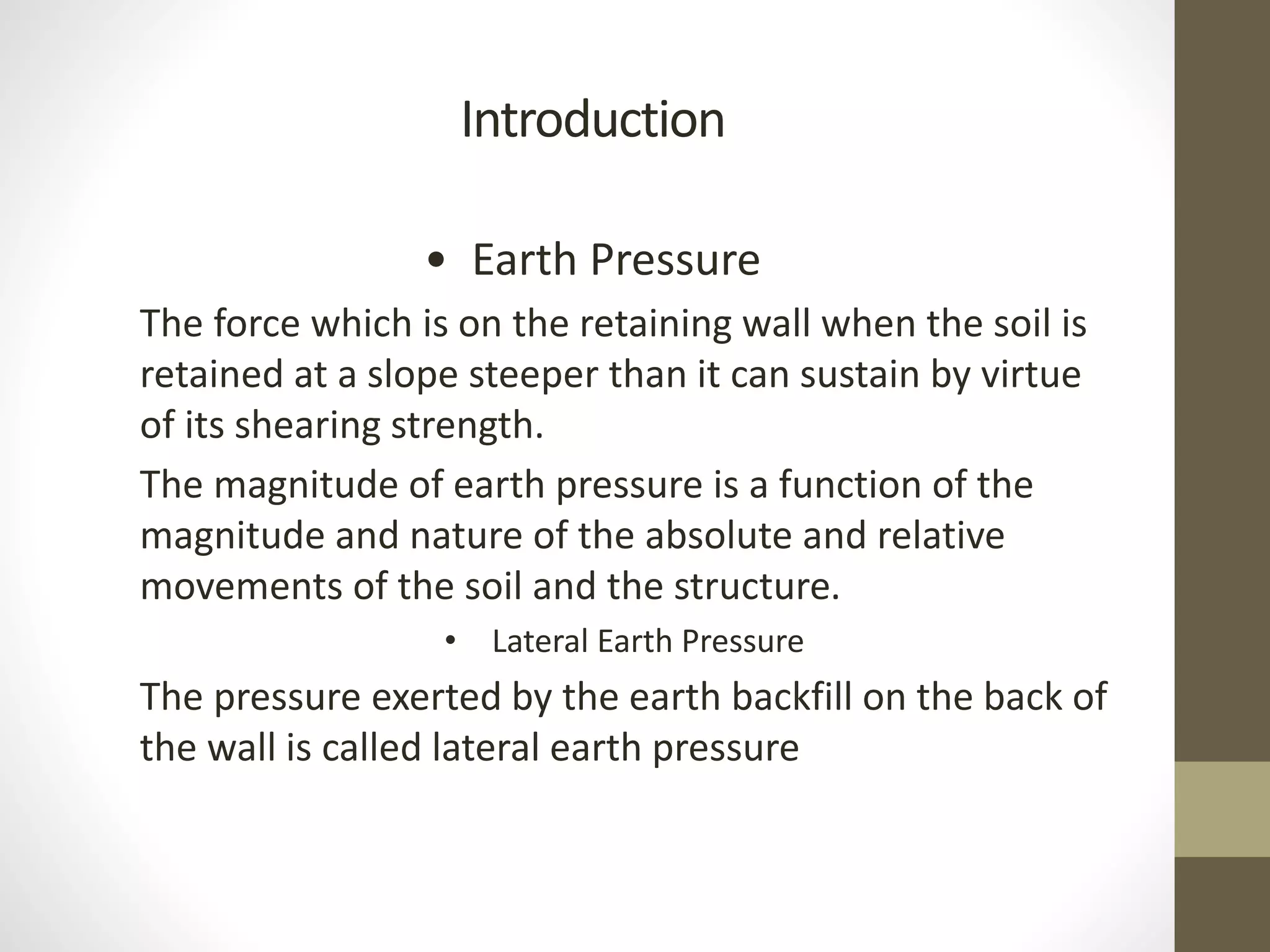 Earth pressure | PPTX