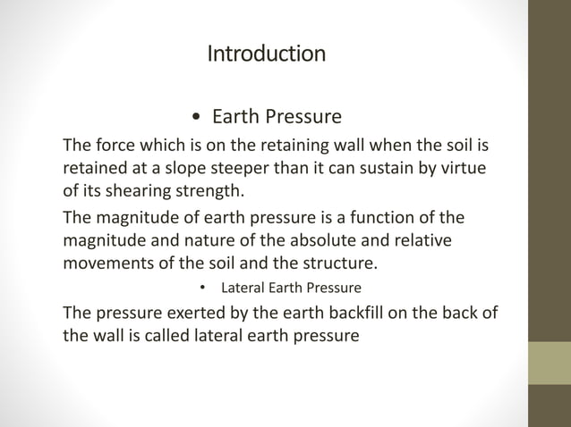 Earth pressure | PPTX | Geology | Science
