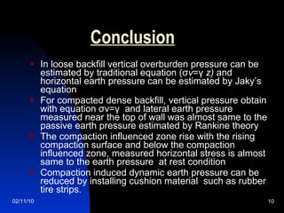 Earth Pressure Due To Vibratory Compaction | PPT