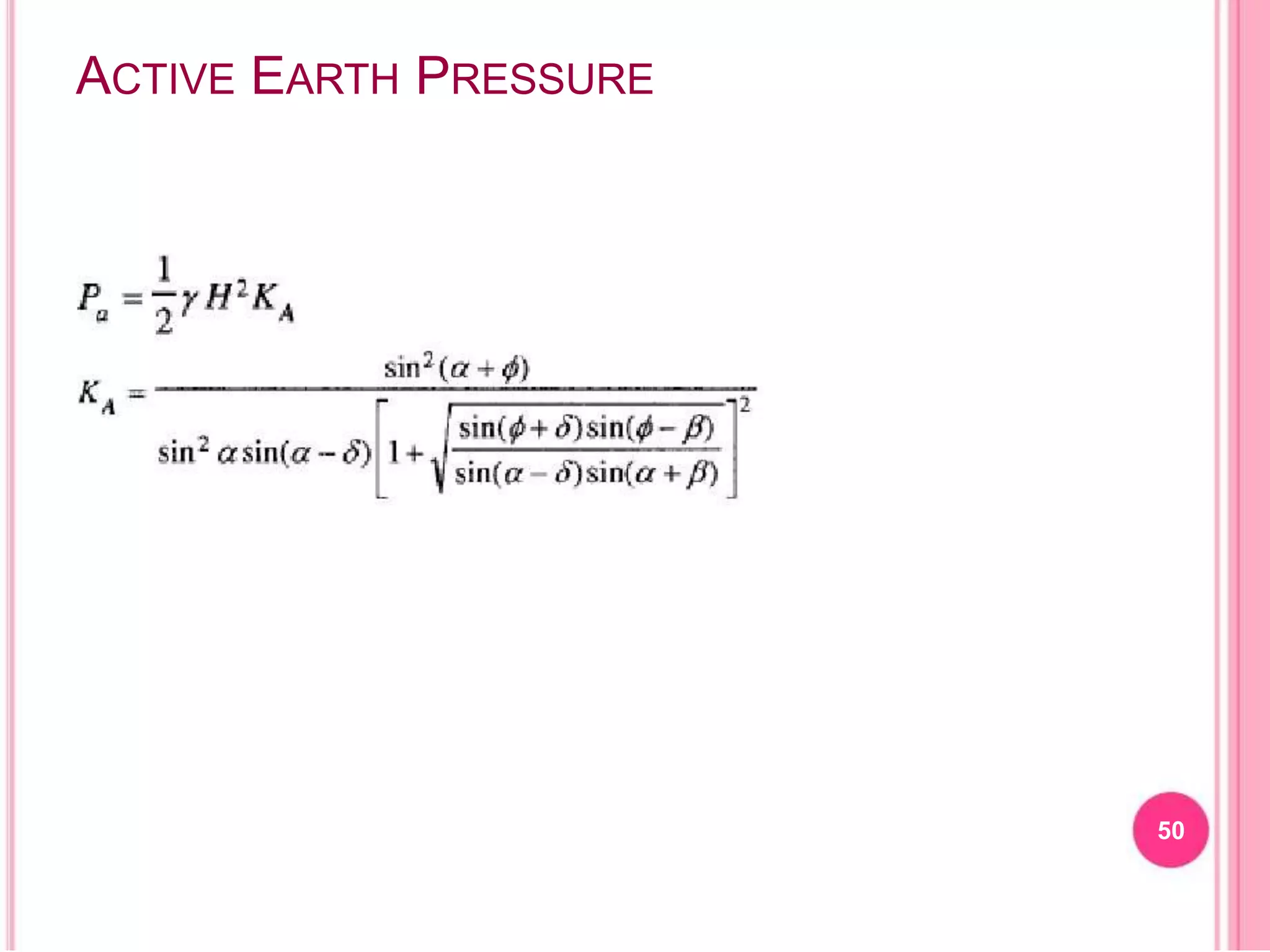 Earth pressure( soil mechanics) | PPTX