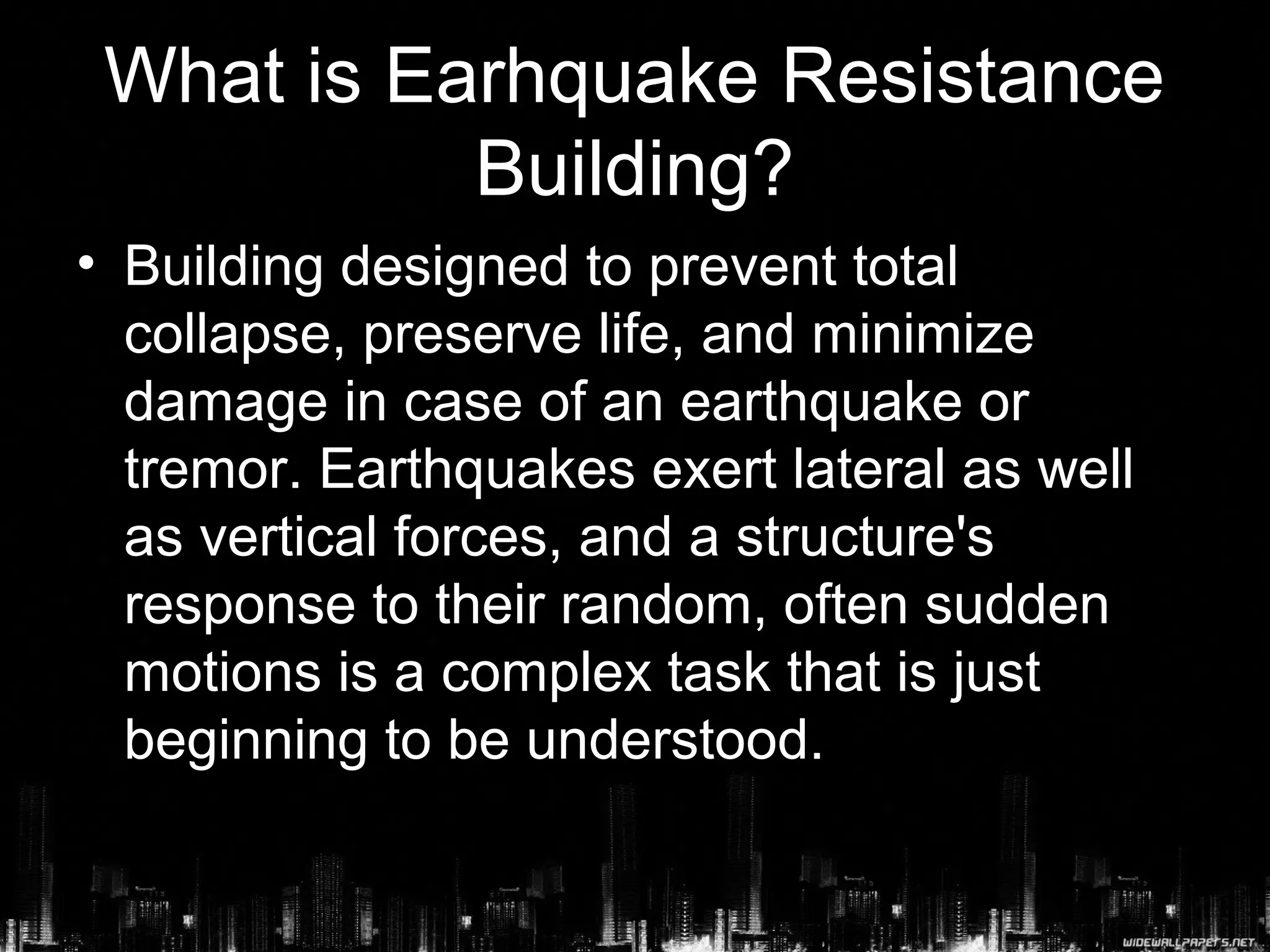 Earthquake Resisting Building Structur | PPT