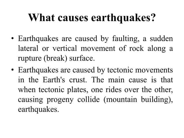 Earthquake Terminology & causes | PPTX