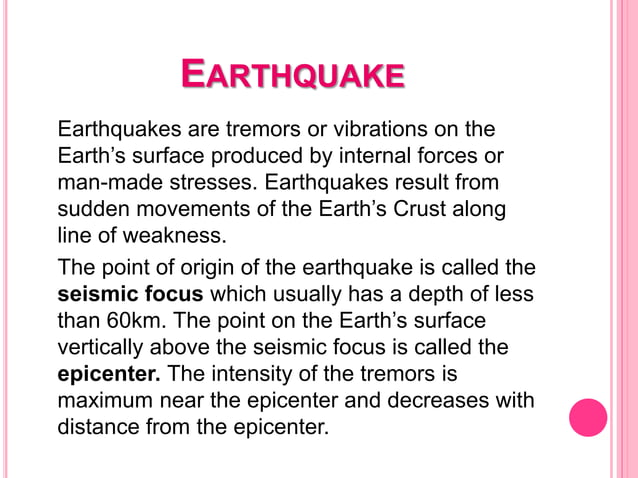 EARTHQUAKE | PPT