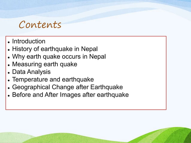 Earthquake Analysis | PPT | Free Download