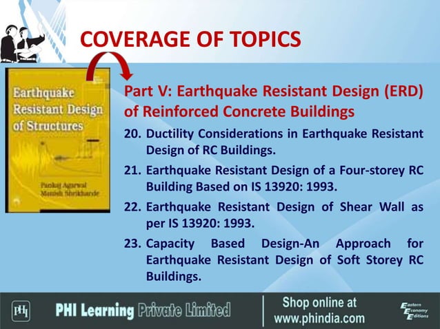 EARTHQUAKE RESISTANT DESIGN OF STRUCTURES - PHI Leaning | PPT