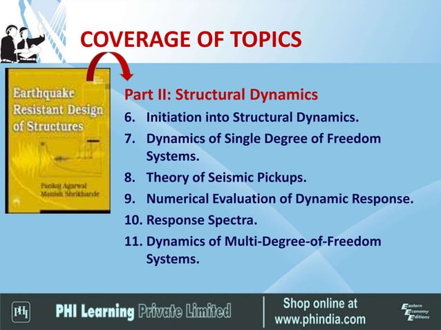 EARTHQUAKE RESISTANT DESIGN OF STRUCTURES - PHI Leaning | PPT