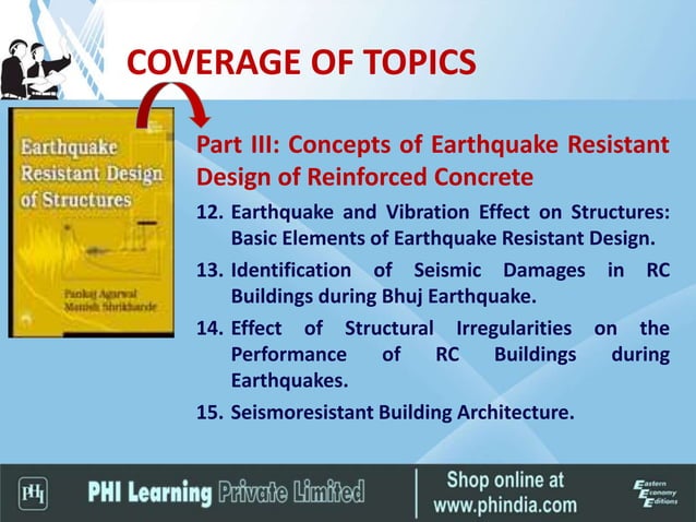 EARTHQUAKE RESISTANT DESIGN OF STRUCTURES - PHI Leaning | PPT