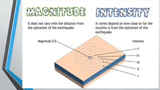 EARTHQUAKEs and Volcanoes, intensity and magnitude of an epicenter | PPTX