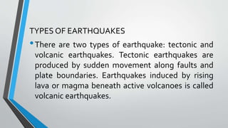 EARTHQUAKEs and Volcanoes, intensity and magnitude of an epicenter | PPTX